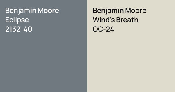 Benjamin Moore Eclipse vs. Benjamin Moore Wind's Breath comparison