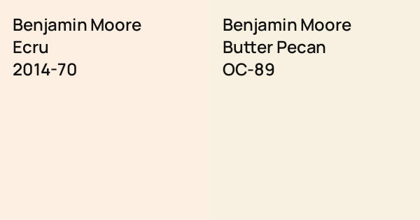 Benjamin Moore Ecru vs. Benjamin Moore Butter Pecan comparison