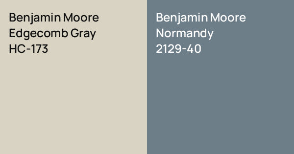 Benjamin Moore Edgecomb Gray vs. Benjamin Moore Normandy comparison