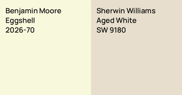 Benjamin Moore Eggshell vs. Sherwin Williams Aged White comparison