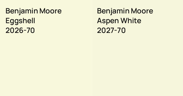 Benjamin Moore Eggshell vs. Benjamin Moore Aspen White comparison