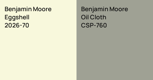 Benjamin Moore Eggshell vs. Benjamin Moore Oil Cloth comparison