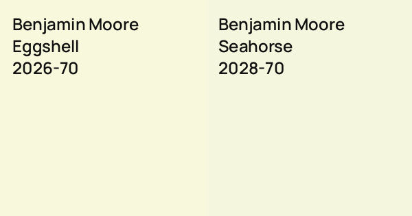 Benjamin Moore Eggshell vs. Benjamin Moore Seahorse comparison