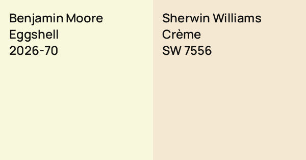 Benjamin Moore Eggshell vs. Sherwin Williams Crème comparison