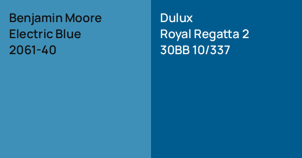 Benjamin Moore Electric Blue vs. Dulux Royal Regatta 2 comparison