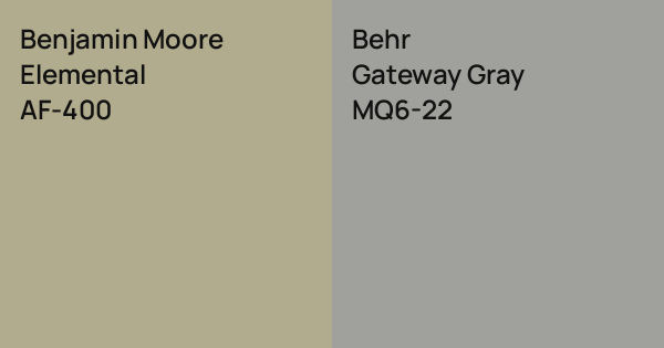 Benjamin Moore Elemental vs. Behr Gateway Gray comparison
