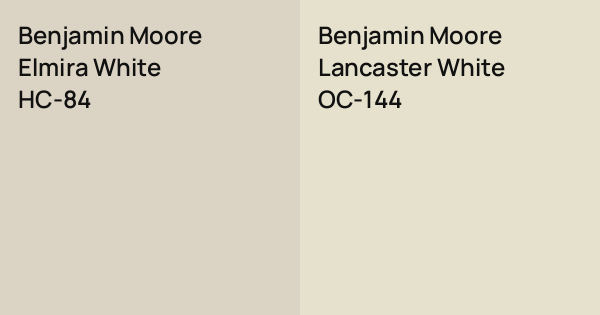 Benjamin Moore Elmira White vs. Benjamin Moore Lancaster White comparison