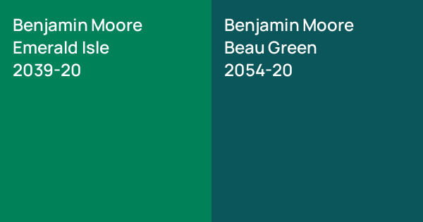 Benjamin Moore Emerald Isle vs. Benjamin Moore Beau Green comparison