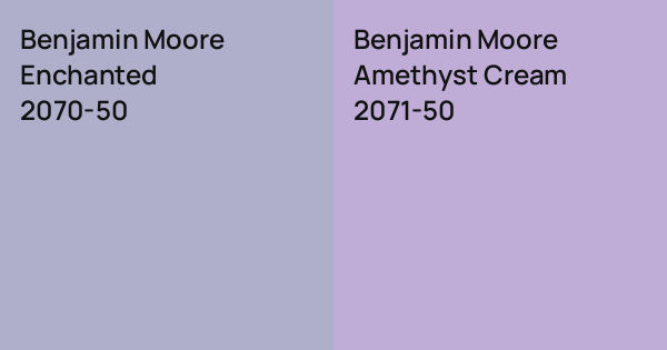 Benjamin Moore Enchanted vs. Benjamin Moore Amethyst Cream comparison