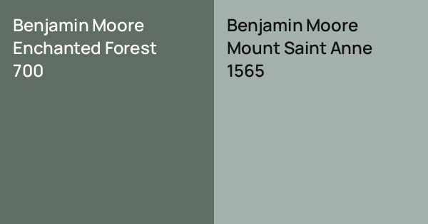Benjamin Moore Enchanted Forest vs. Benjamin Moore Mount Saint Anne ...