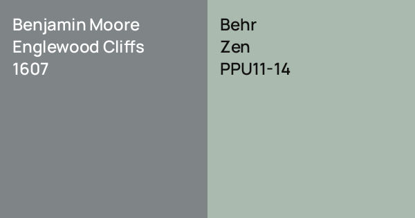 Benjamin Moore Englewood Cliffs vs. Behr Zen comparison