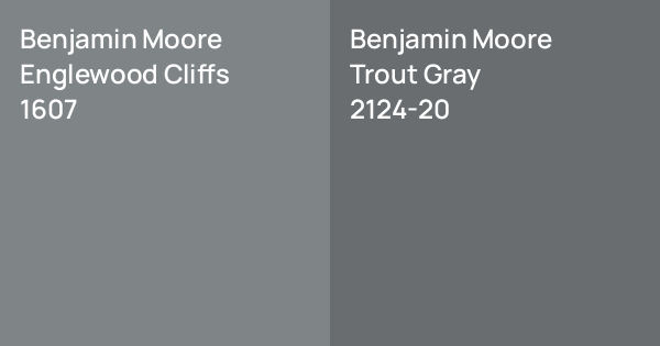 Benjamin Moore Englewood Cliffs vs. Benjamin Moore Trout Gray comparison