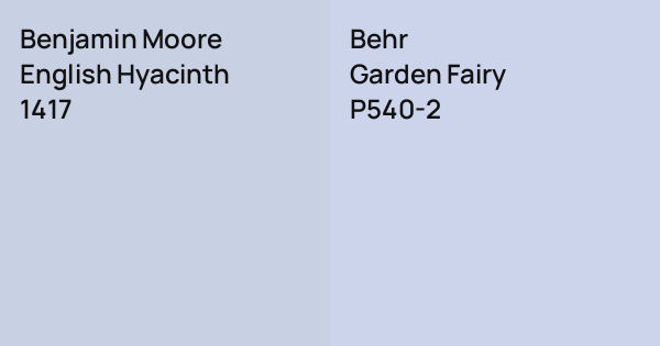 Benjamin Moore English Hyacinth vs. Behr Garden Fairy comparison