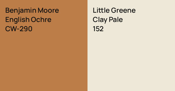 Benjamin Moore English Ochre vs. Little Greene Clay Pale comparison