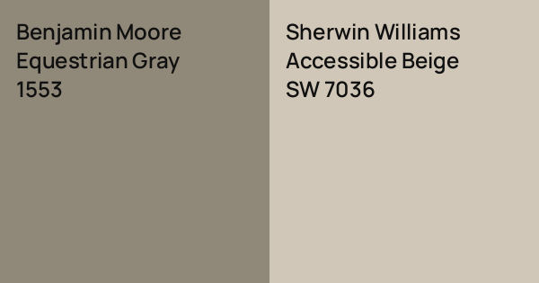 Benjamin Moore Equestrian Gray vs. Sherwin Williams Accessible Beige ...