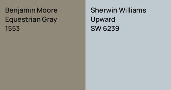 Benjamin Moore Equestrian Gray vs. Sherwin Williams Upward comparison
