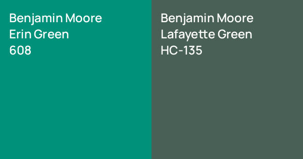 Benjamin Moore Erin Green vs. Benjamin Moore Lafayette Green comparison