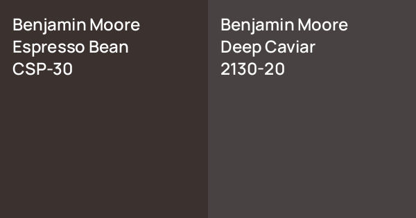 Benjamin Moore Espresso Bean vs. Benjamin Moore Deep Caviar comparison