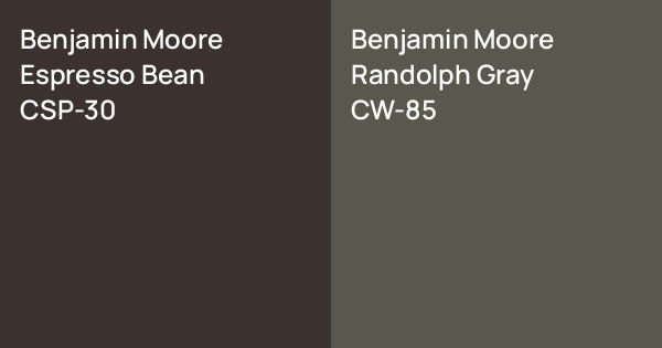 Benjamin Moore Espresso Bean vs. Benjamin Moore Randolph Gray comparison