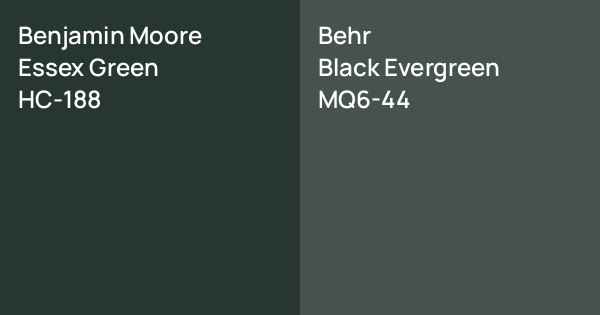 Benjamin Moore Essex Green vs. Behr Black Evergreen comparison