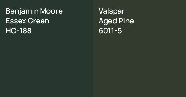 Benjamin Moore Essex Green vs. Valspar Aged Pine comparison