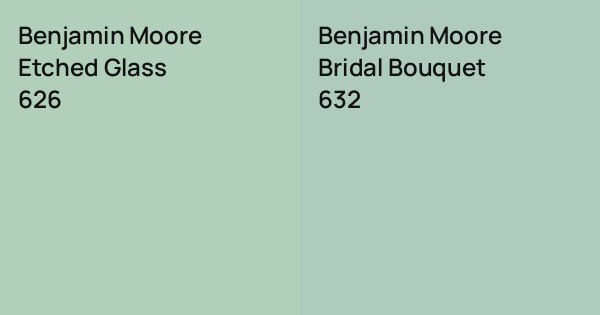 Benjamin Moore Etched Glass vs. Benjamin Moore Bridal Bouquet comparison