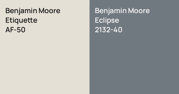 Benjamin Moore Etiquette vs. Benjamin Moore Eclipse comparison