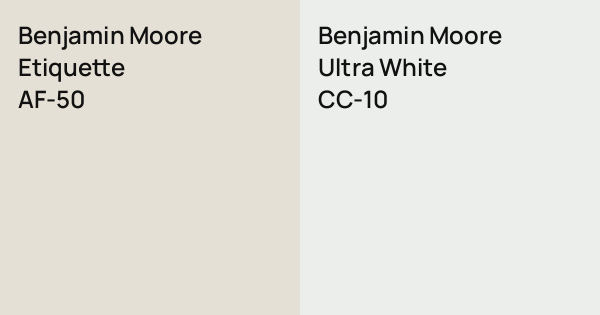 Benjamin Moore Etiquette vs. Benjamin Moore Ultra White comparison