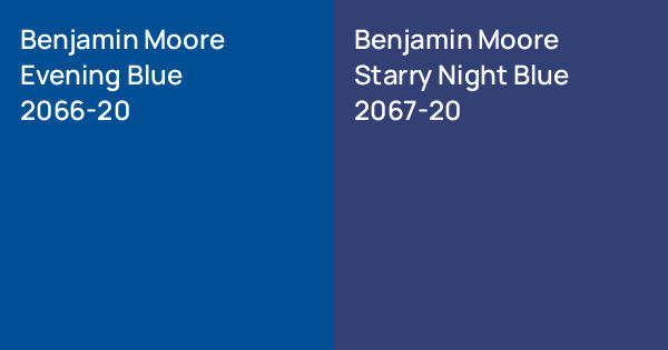 Benjamin Moore Evening Blue vs. Benjamin Moore Starry Night Blue comparison