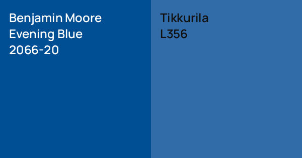 Benjamin Moore Evening Blue vs. Tikkurila L356 comparison