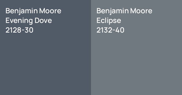 Benjamin Moore Evening Dove vs. Benjamin Moore Eclipse comparison