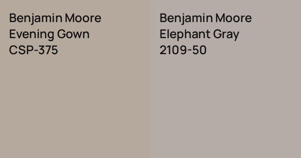 Benjamin Moore Evening Gown vs. Benjamin Moore Elephant Gray comparison