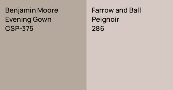Benjamin Moore Evening Gown vs. Farrow and Ball Peignoir comparison
