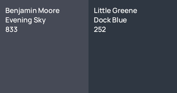Benjamin Moore Evening Sky vs. Little Greene Dock Blue comparison