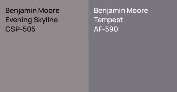 Benjamin Moore Evening Skyline vs. Benjamin Moore Tempest comparison