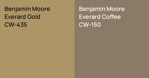 Benjamin Moore Everard Gold vs. Benjamin Moore Everard Coffee comparison