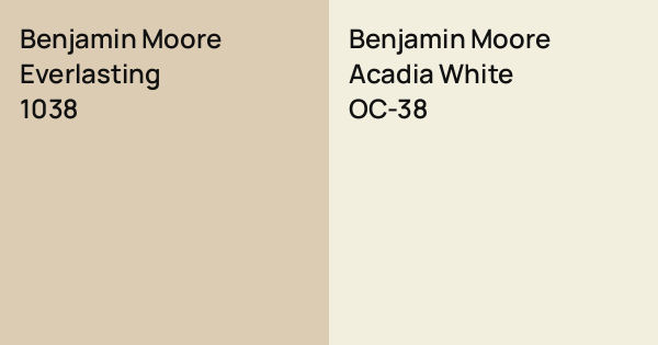 Benjamin Moore Everlasting vs. Benjamin Moore Acadia White comparison