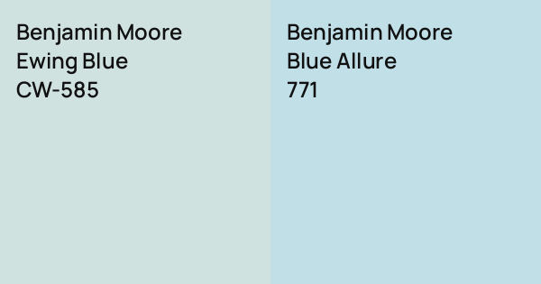 Benjamin Moore Ewing Blue vs. Benjamin Moore Blue Allure comparison
