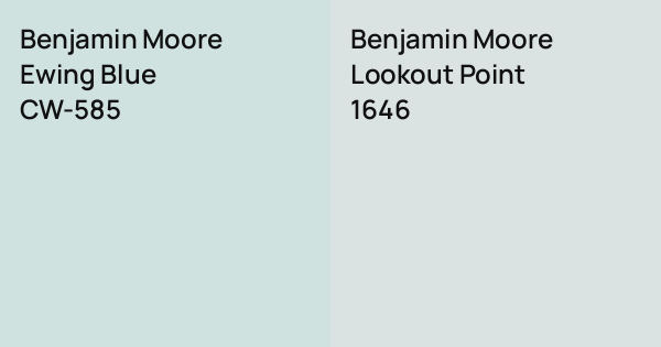 Benjamin Moore Ewing Blue vs. Benjamin Moore Lookout Point comparison