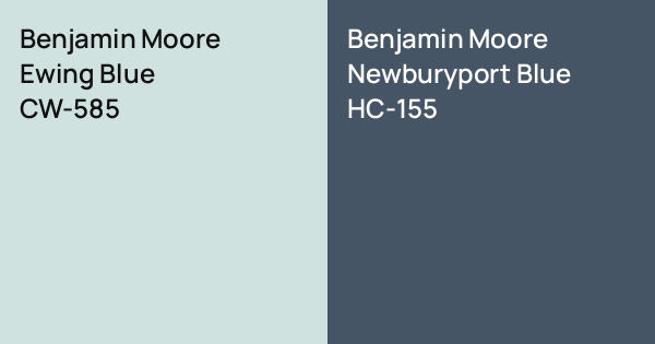 Benjamin Moore Ewing Blue vs. Benjamin Moore Newburyport Blue comparison