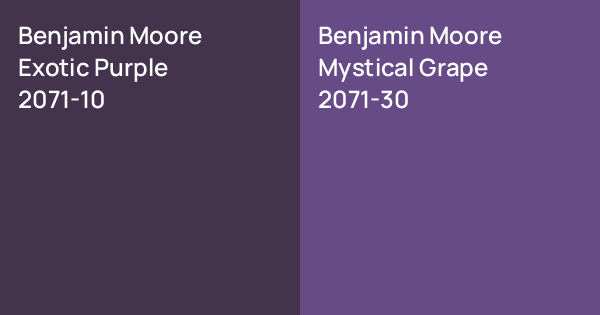 Benjamin Moore Exotic Purple vs. Benjamin Moore Mystical Grape comparison