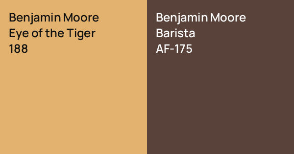 Benjamin Moore Eye of the Tiger vs. Benjamin Moore Barista comparison