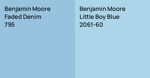 Benjamin Moore Faded Denim vs. Benjamin Moore Little Boy Blue comparison