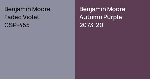 Benjamin Moore Faded Violet vs. Benjamin Moore Autumn Purple comparison
