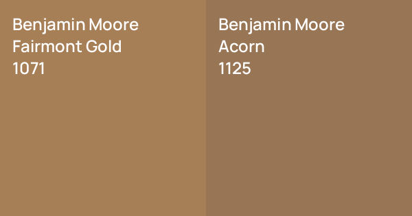 Benjamin Moore Fairmont Gold vs. Benjamin Moore Acorn comparison