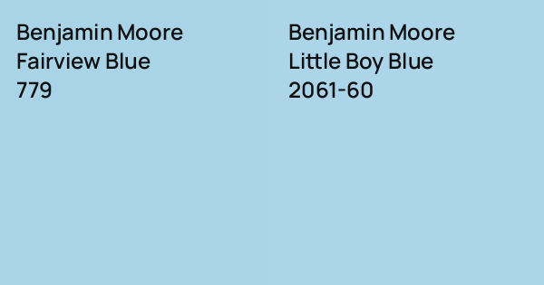 Benjamin Moore Fairview Blue vs. Benjamin Moore Little Boy Blue comparison