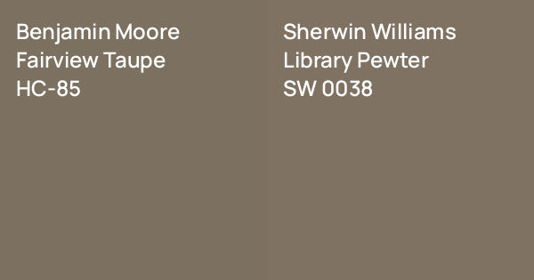 Benjamin Moore Fairview Taupe vs. Sherwin Williams Library Pewter ...