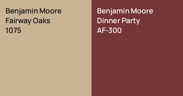 Benjamin Moore Fairway Oaks vs. Benjamin Moore Dinner Party comparison
