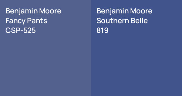 Benjamin Moore Fancy Pants vs. Benjamin Moore Southern Belle comparison