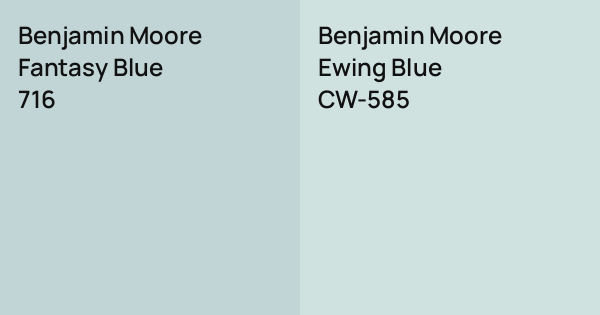 Benjamin Moore Fantasy Blue vs. Benjamin Moore Ewing Blue comparison